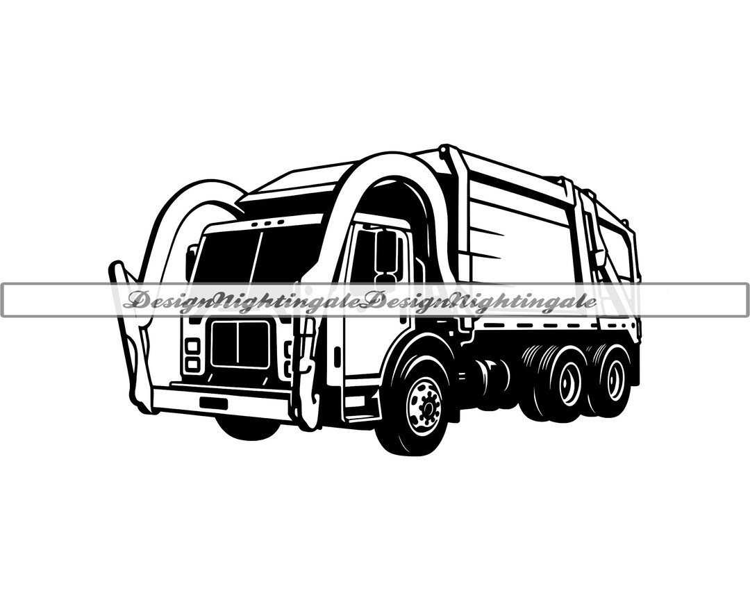 Garbage Truck #2 SVG, Trash Truck SVG, Dustbin Lorry SVG, Clipart ...