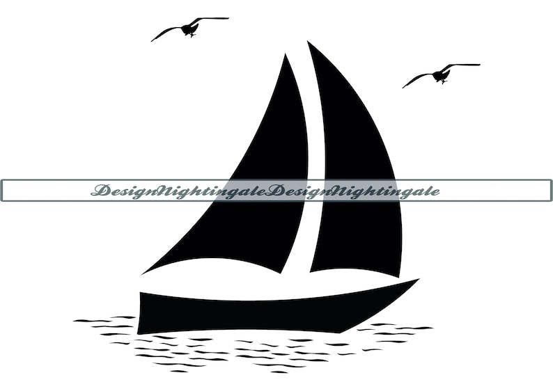 Zeilboot SVG, nautische clipart, gesneden bestanden (digitale download ...