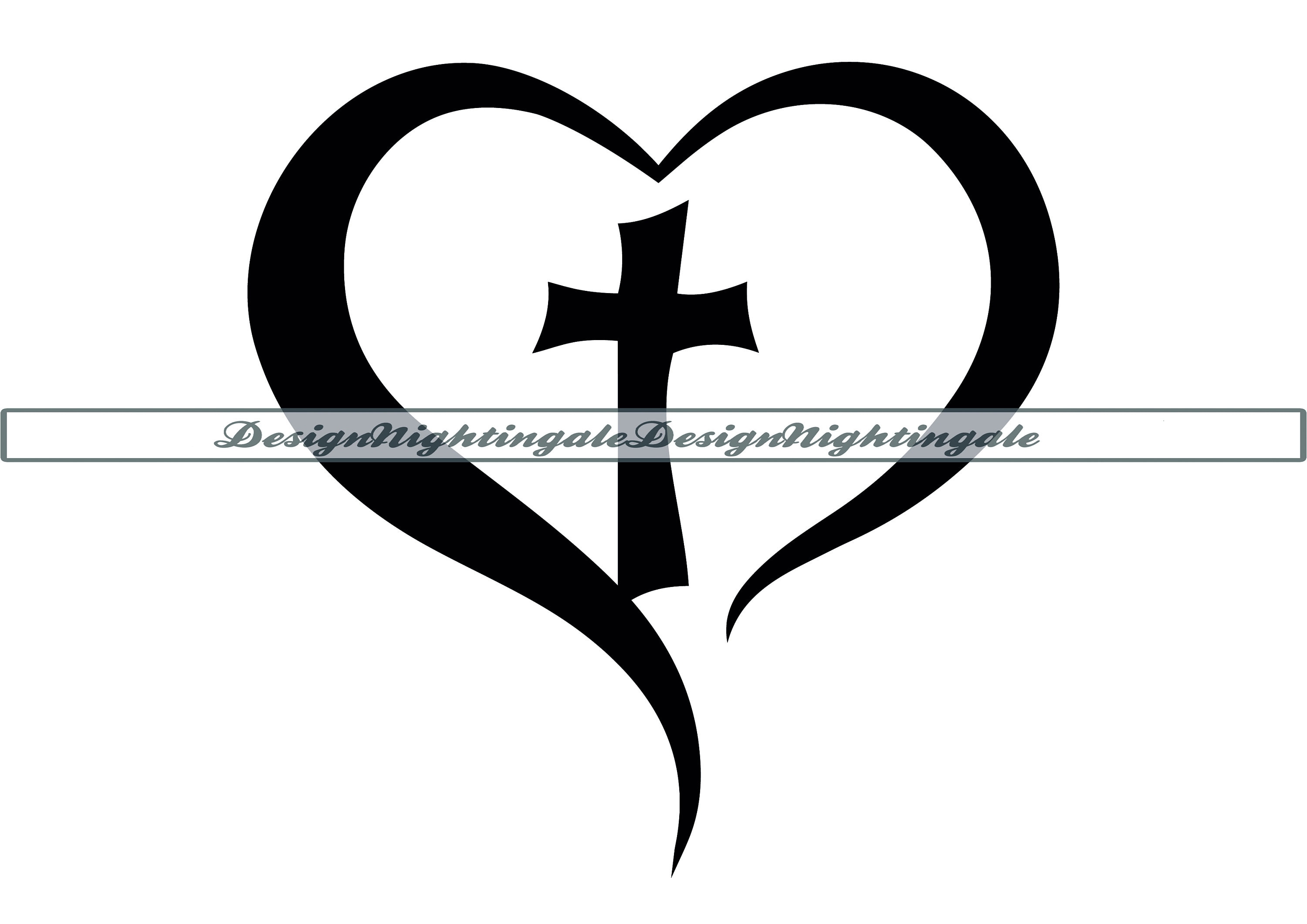 Heart Cross SVG Cross SVG Christian Svg Heart Cross - Etsy UK