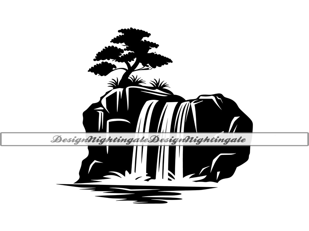 Waterfall SVG PNG DXF, Waterfall Clipart, Waterfall Files for Cricut ...