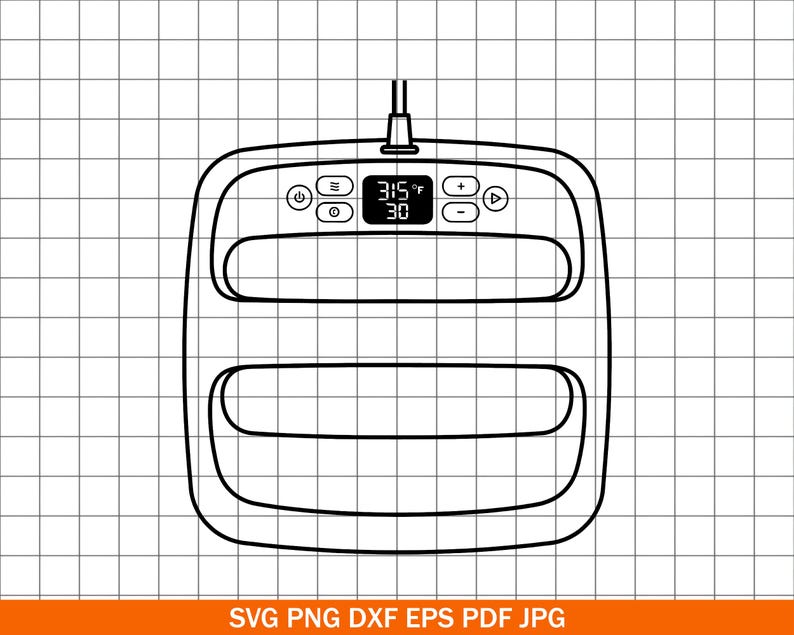 Heat Press Machine Outline SVG, Cricut Cut File (digital Download ...