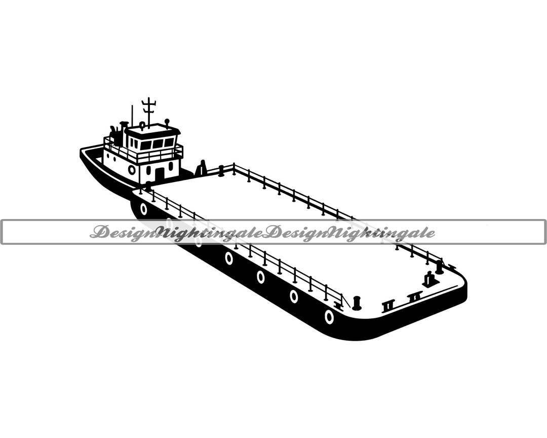 Barge SVG, Schlepper SVG, Drücker Boot SVG, Barge Clipart, Barge ...