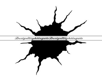 Cracked Wall SVG, Explosion Svg, Bullet Hole Svg, Broken Wall Svg ...