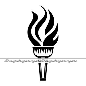 Torch #3 SVG, Flaming Torch SVG, Torch Flame SVG, Torch Clipart, Torch ...