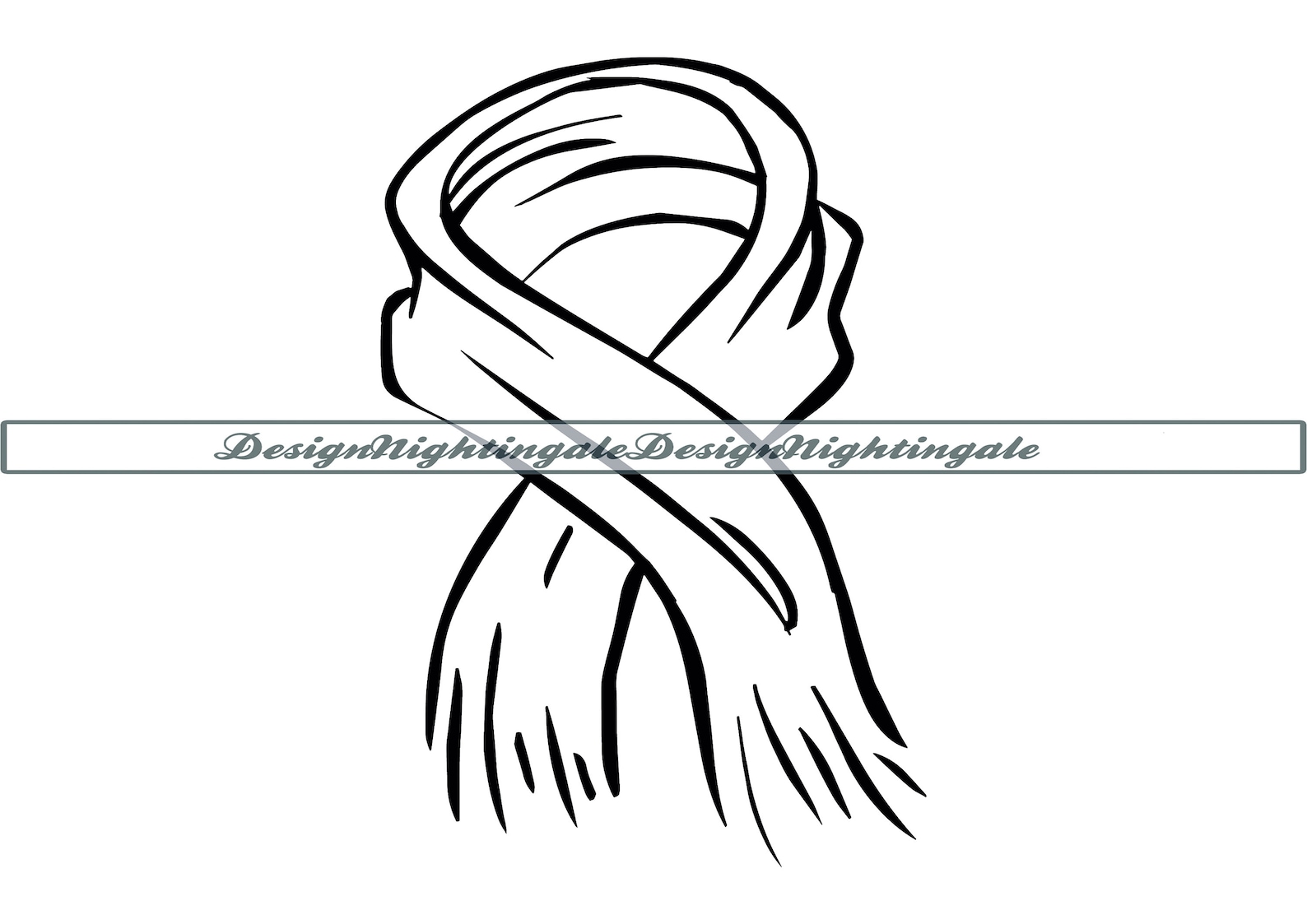 Scarf Outline SVG Scarf Svg Scarf Clipart Scarf Files for - Etsy