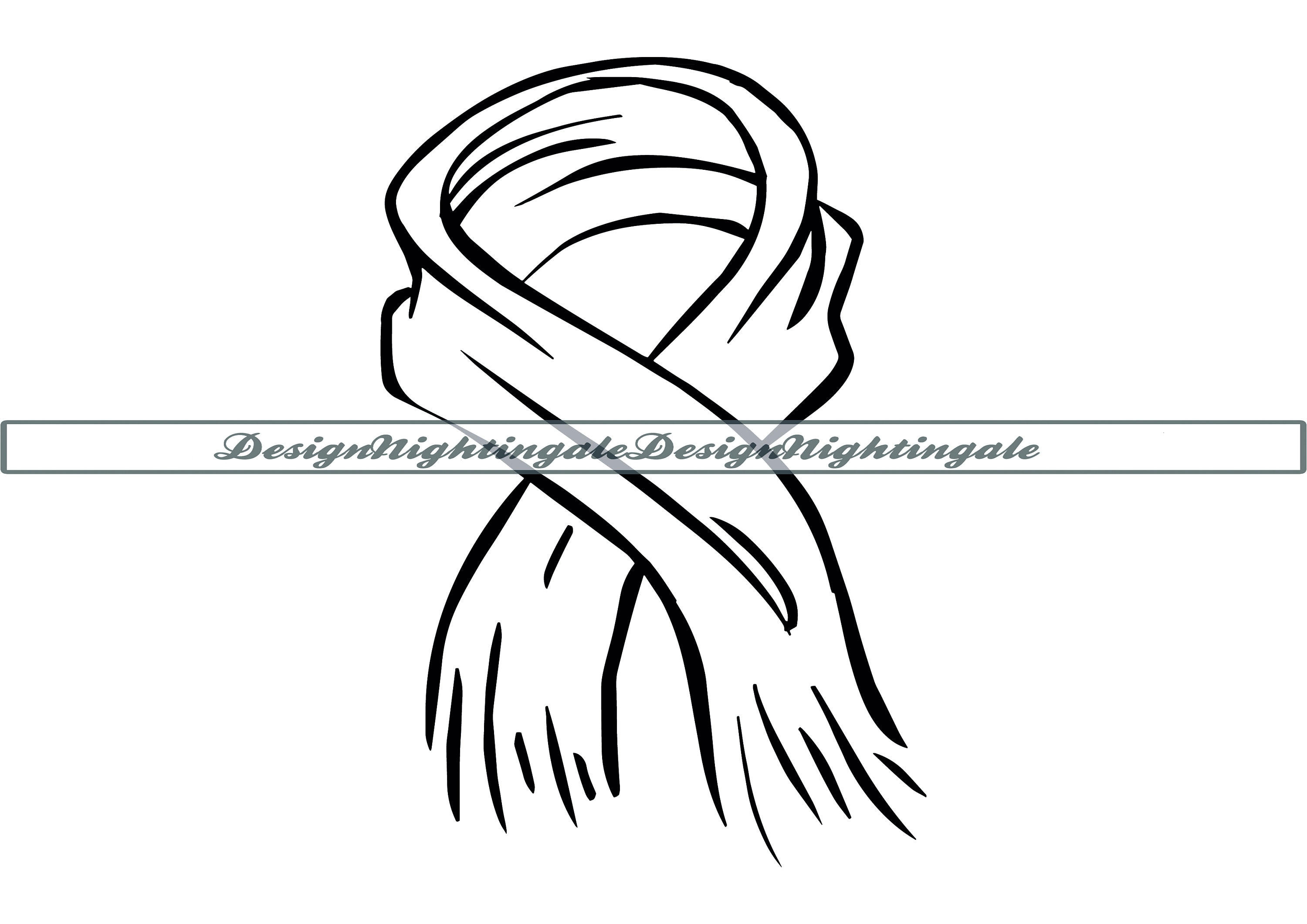 Scarf Black And White Clipart