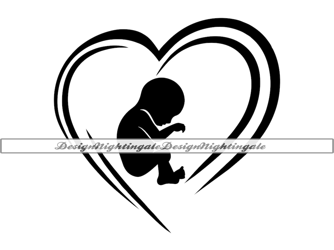Fetus 4 SVG, Fetus Silhouette SVG, Baby Silhouette SVG, Fetus Clipart ...
