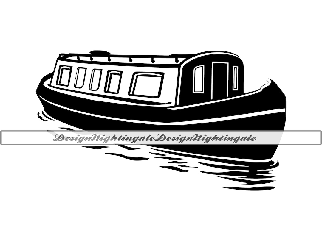 Narrowboat SVG, Canal Boat SVG, Narrowboat Clipart, Narrowboat Files ...