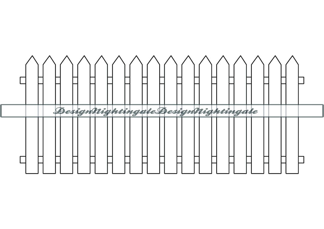 Wooden Picket Fence Outline SVG, Picket Fence SVG, Picket Fence Clipart ... Wooden Picket Fence Outline SVG, Picket Fence SVG, Picket Fence Clipart ...