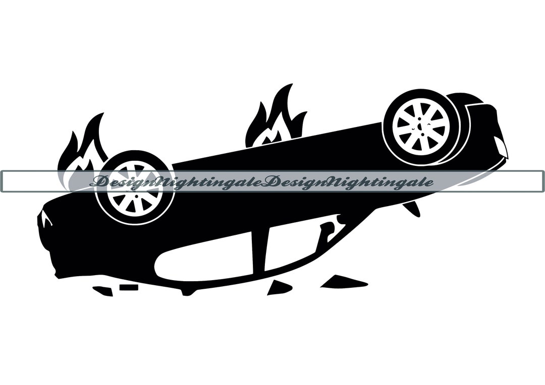 Smashed Car Accident SVG Clipart, Cricut Silhouette Cut Files - Etsy