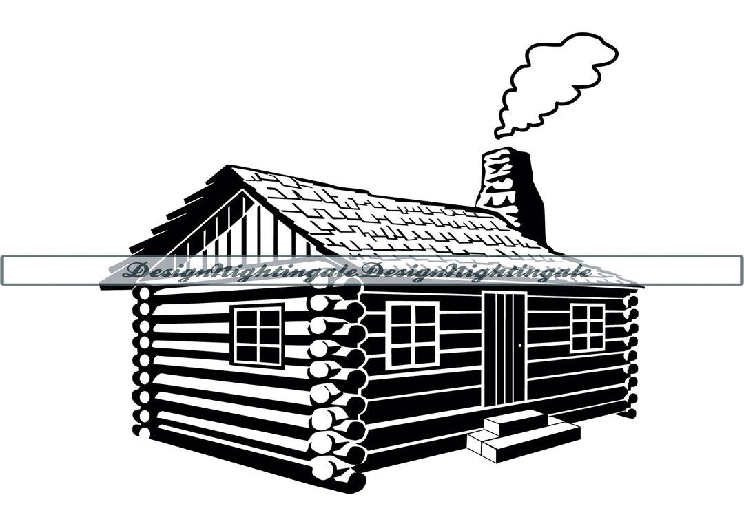 Winter Log Cabin SVG, Cabin SVG, Wood Cabin SVG, Shack Svg, Clipart ...