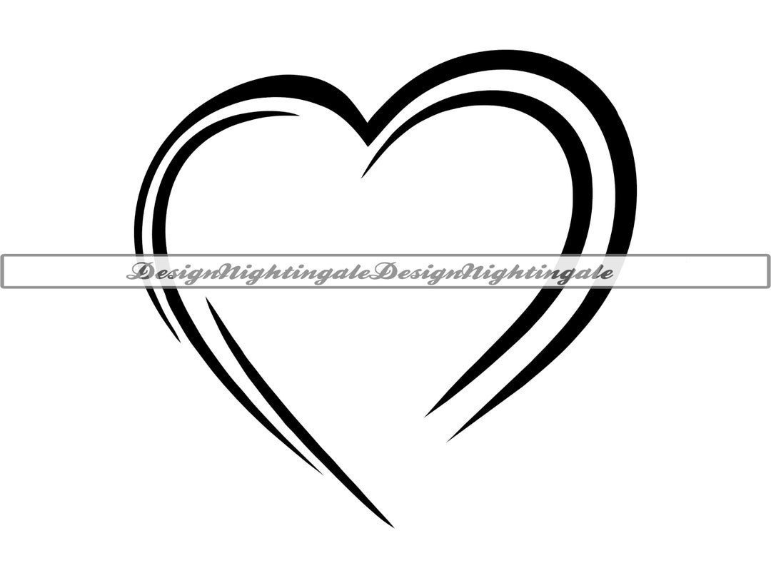 Open Heart SVG, Heart Shape SVG, Valentine Heart Svg, Love Svg, Clipart ...