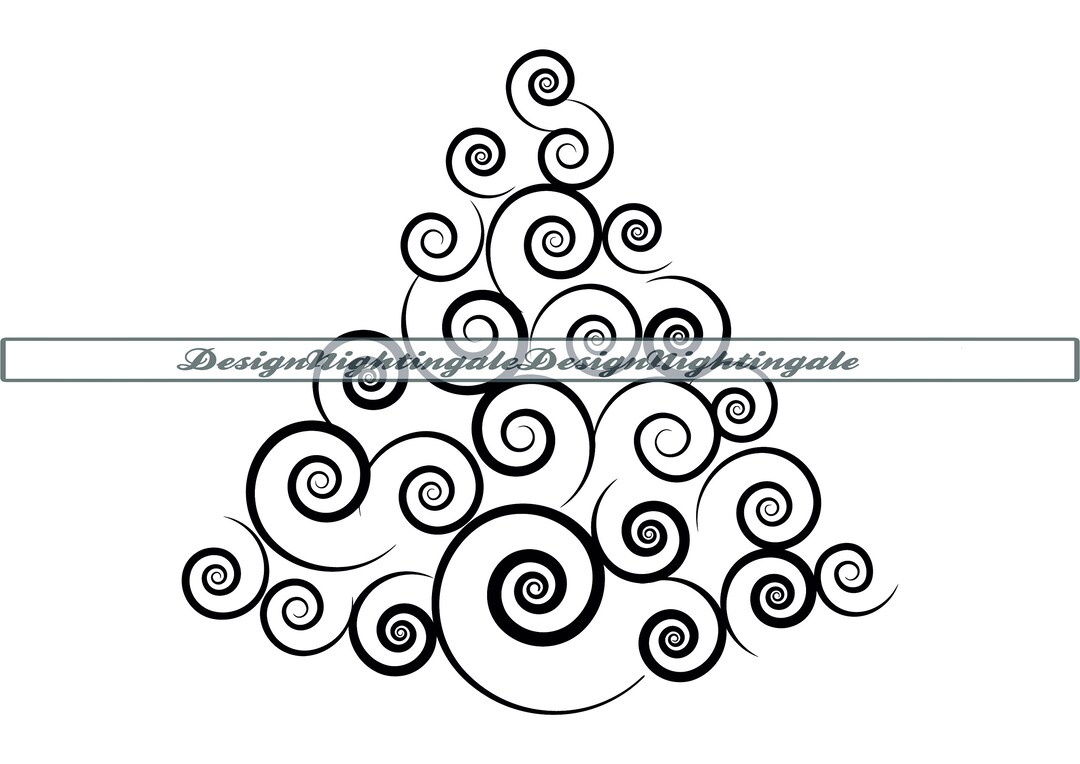 Swirly Christmas Tree 3 SVG, Christmas Tree Svg, Swirly Christmas Tree ...