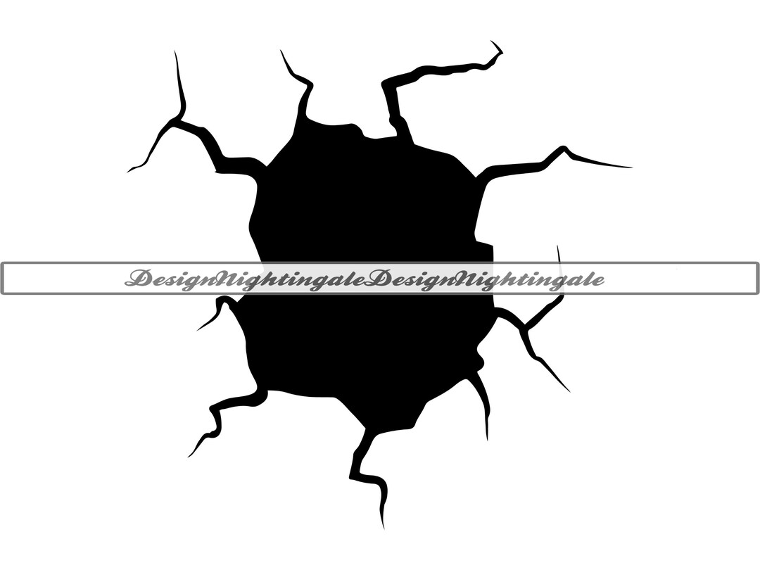 Cracked Wall 2 SVG, Crack SVG, Broken Hole SVG, Exploded Wall Svg ...