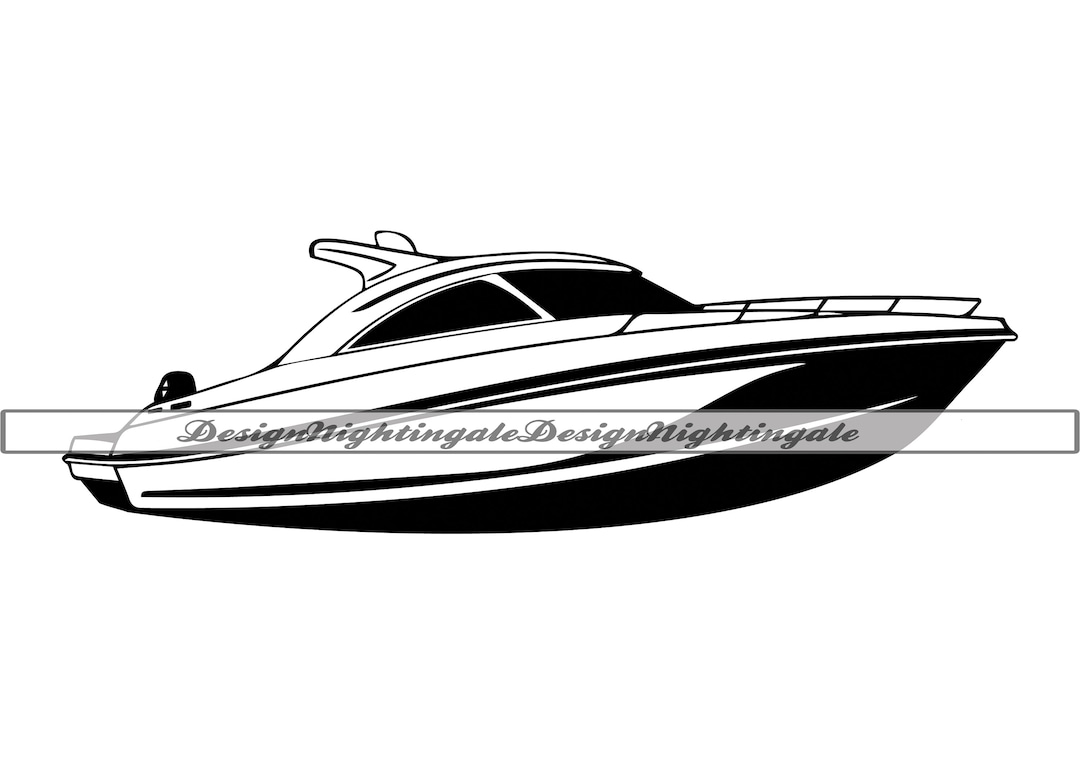 Speed Boat #2 SVG, Motor Boat SVG, Yacht Svg, Speed Boat Clipart, Speed ...