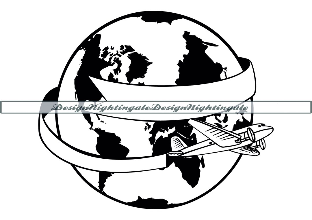 Globo SVG Globo con avión SVG Tierra SVG Imágenes - Etsy México