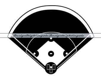 Baseball Field Outline SVG, Baseball Field Clipart, Baseball Field ...
