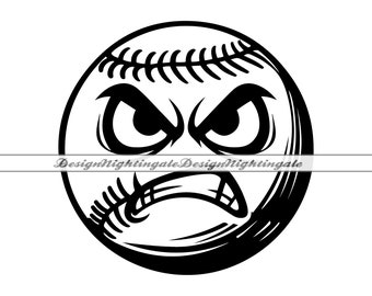 Angry Baseball SVG, Angry Softball SVG, Baseball Mascot Svg, Baseball ...