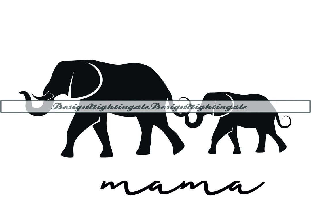 Mama Elephant SVG, Baby Elephant SVG, Mom SVG, Mother's Day Design, Mom ...