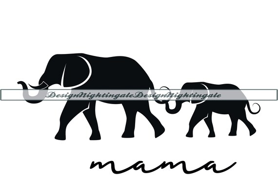 Mama Elephant SVG Baby Elephant SVG Mom SVG Mother's - Etsy