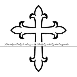 Cross Outline SVG, Religious Cross SVG, Cross SVG, Clipart, Files for ...