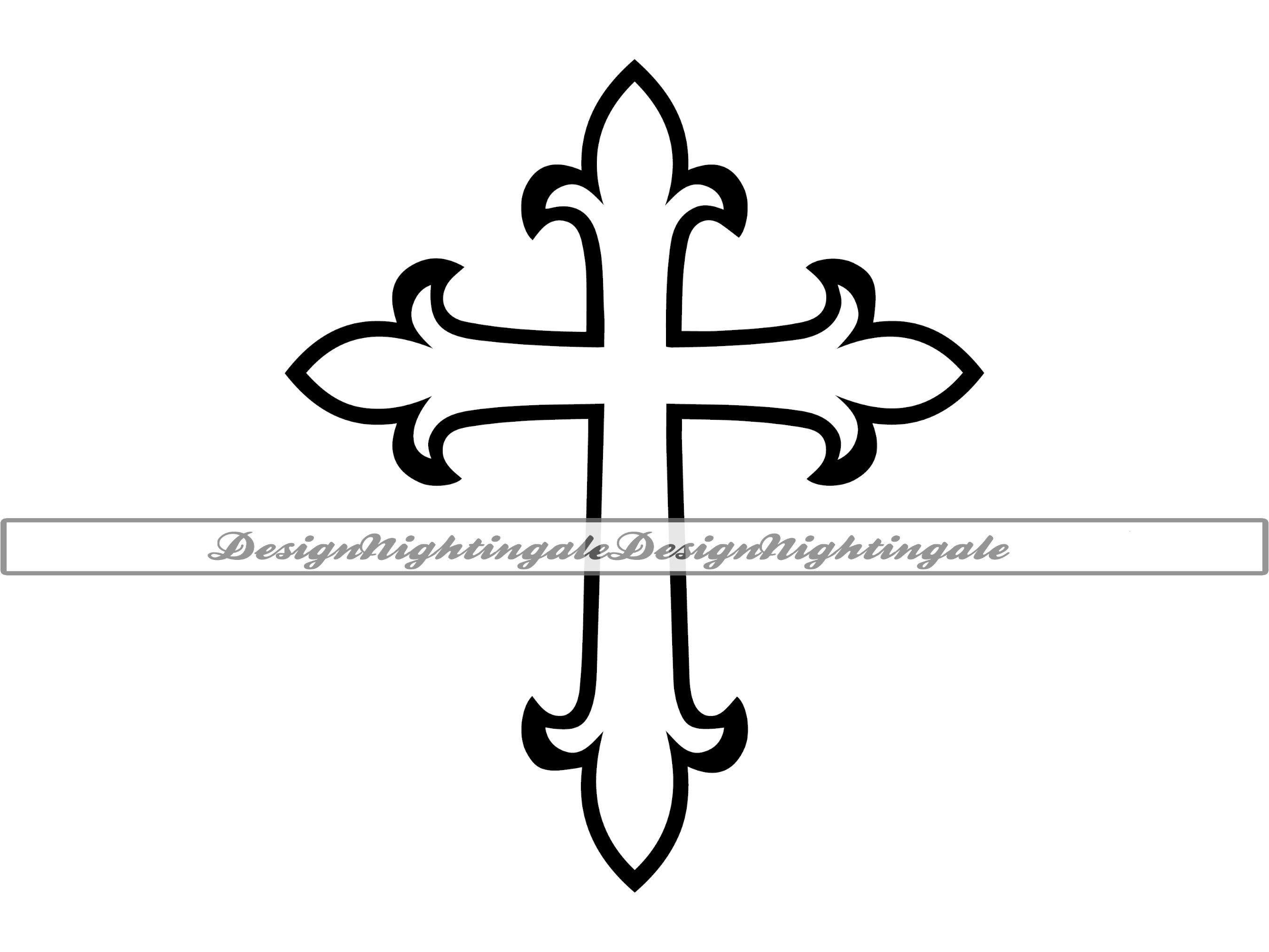 Cross Outline SVG, Religious Cross SVG, Cross SVG, Clipart, Files for ...