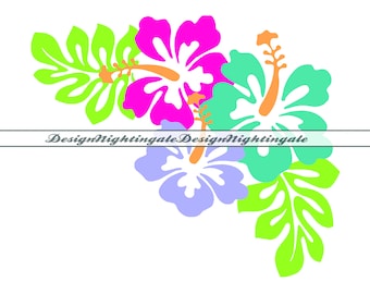Hibiscus Outline SVG, Hibiscus SVG, Hawaiian Flower SVG, Hibiscus ...