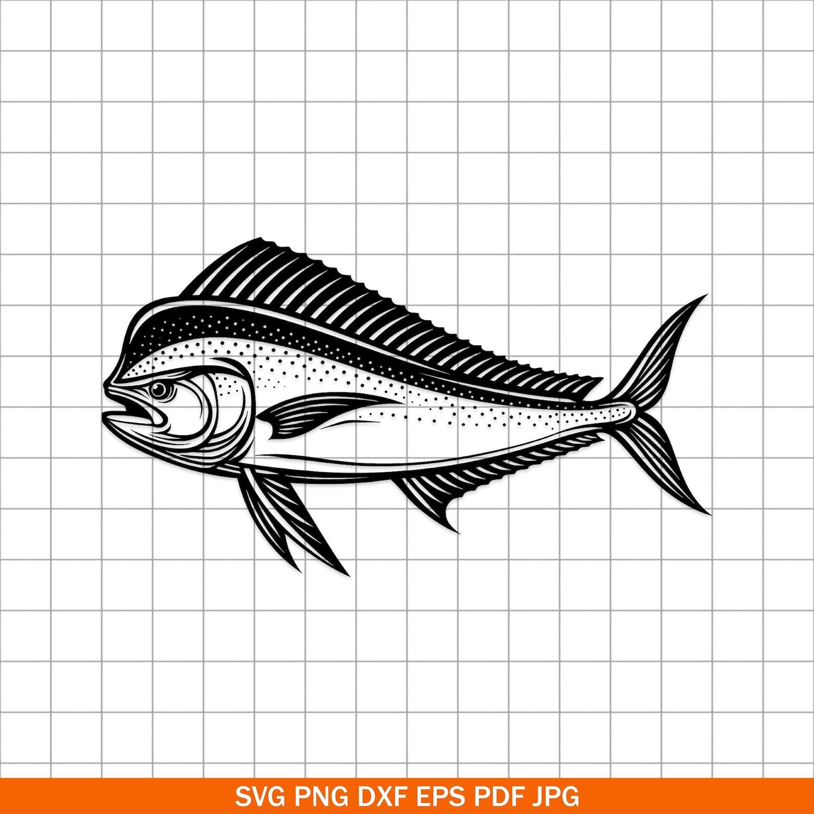 Mahi-mahi Fish SVG PNG DXF, Dolphinfish Cut File for Cricut & Laser - Etsy