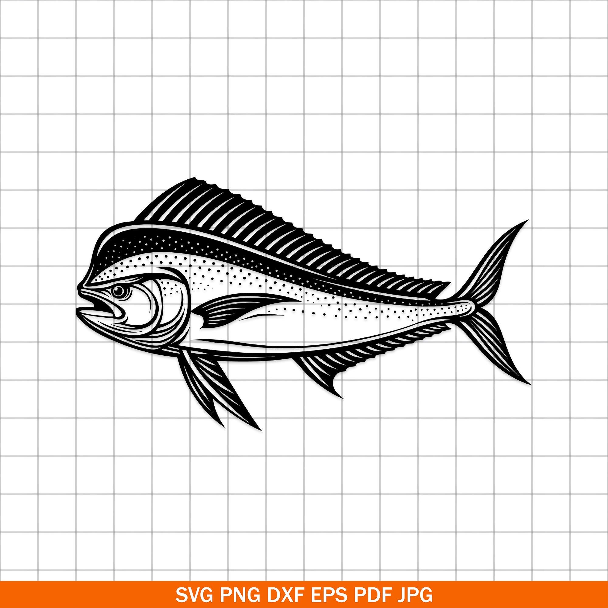 Mahi-mahi Fish SVG PNG DXF, Dolphinfish Cut File for Cricut & Laser - Etsy