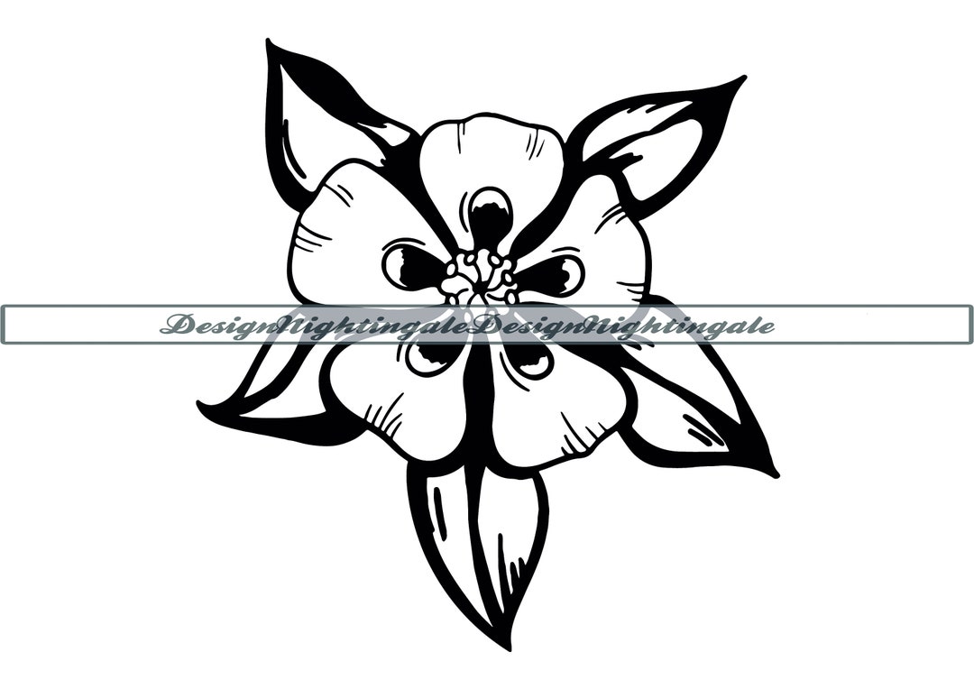 Columbine Flower SVG, Colorado State Flower SVG, Colorado, Columbine ...