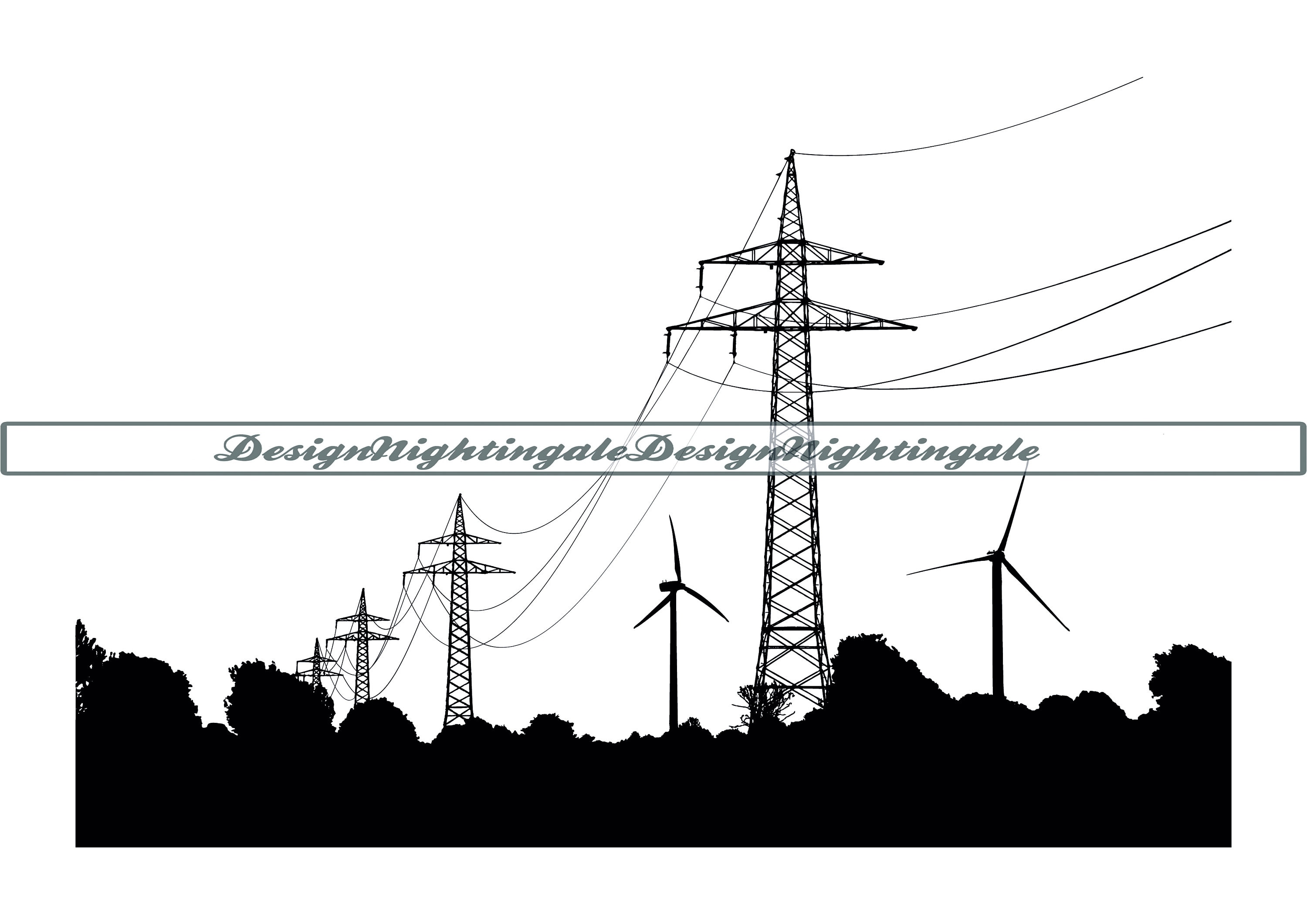 Transmission Tower 6 SVG Electricity SVG Power Lines SVG - Etsy