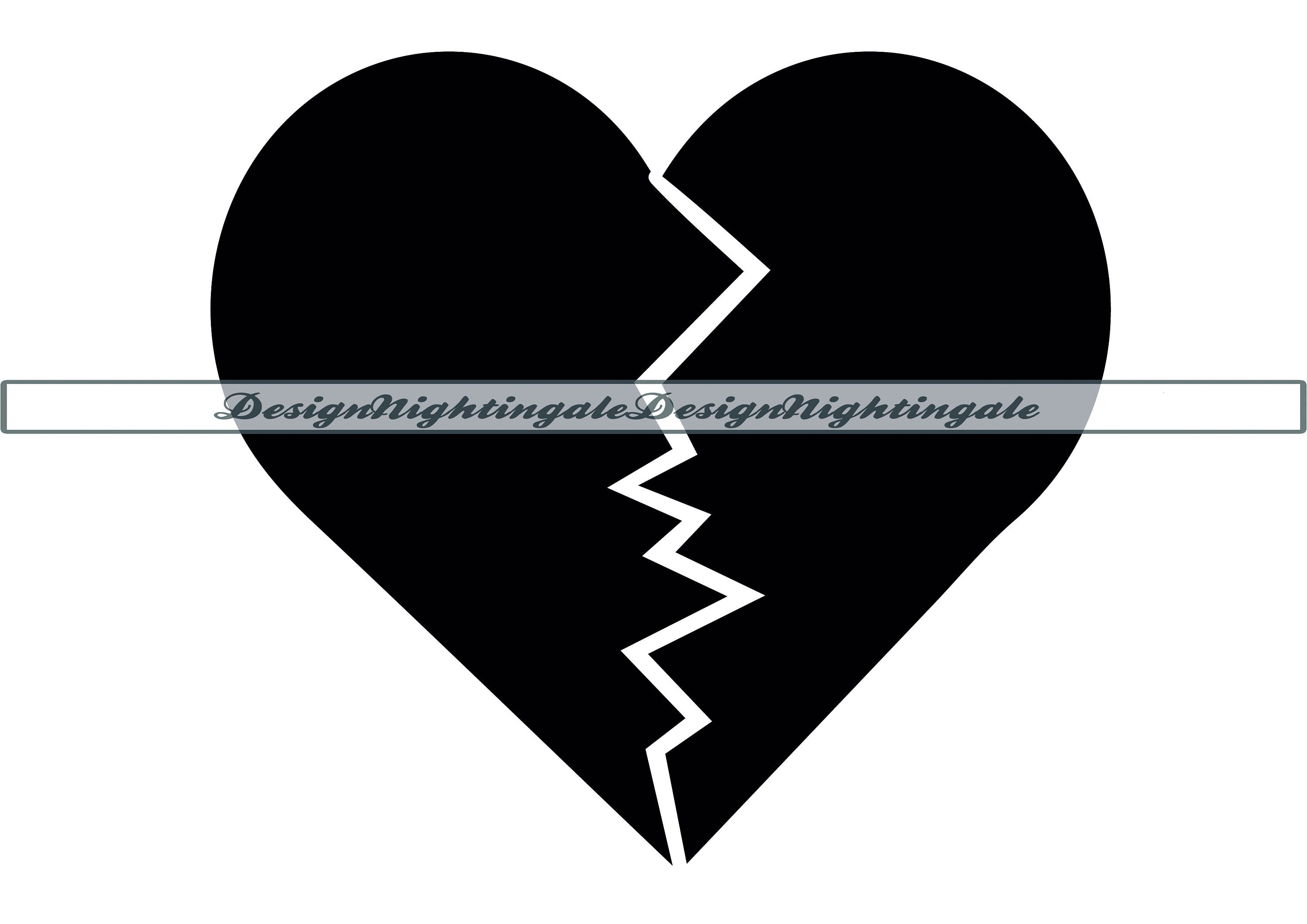 Broken Heart SVG Heart Svg Broken Heart Clipart Broken - Etsy