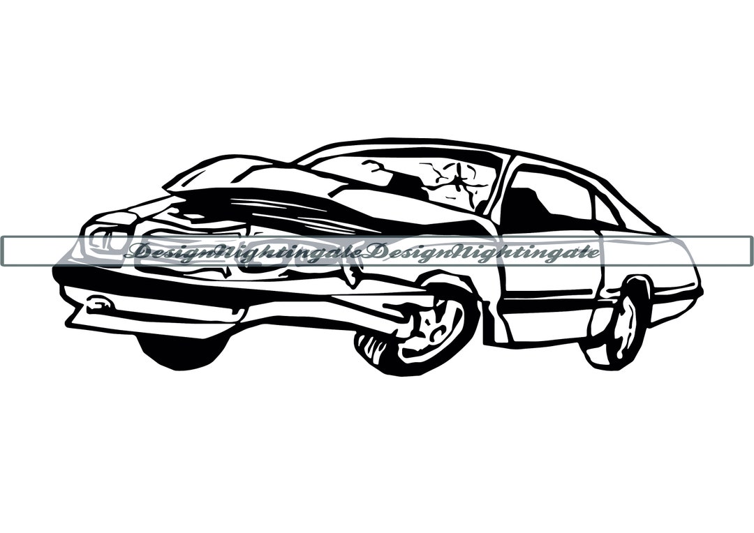 Car Accident SVG, Smashed Car SVG, Car Accident Clipart, Car Accident ...