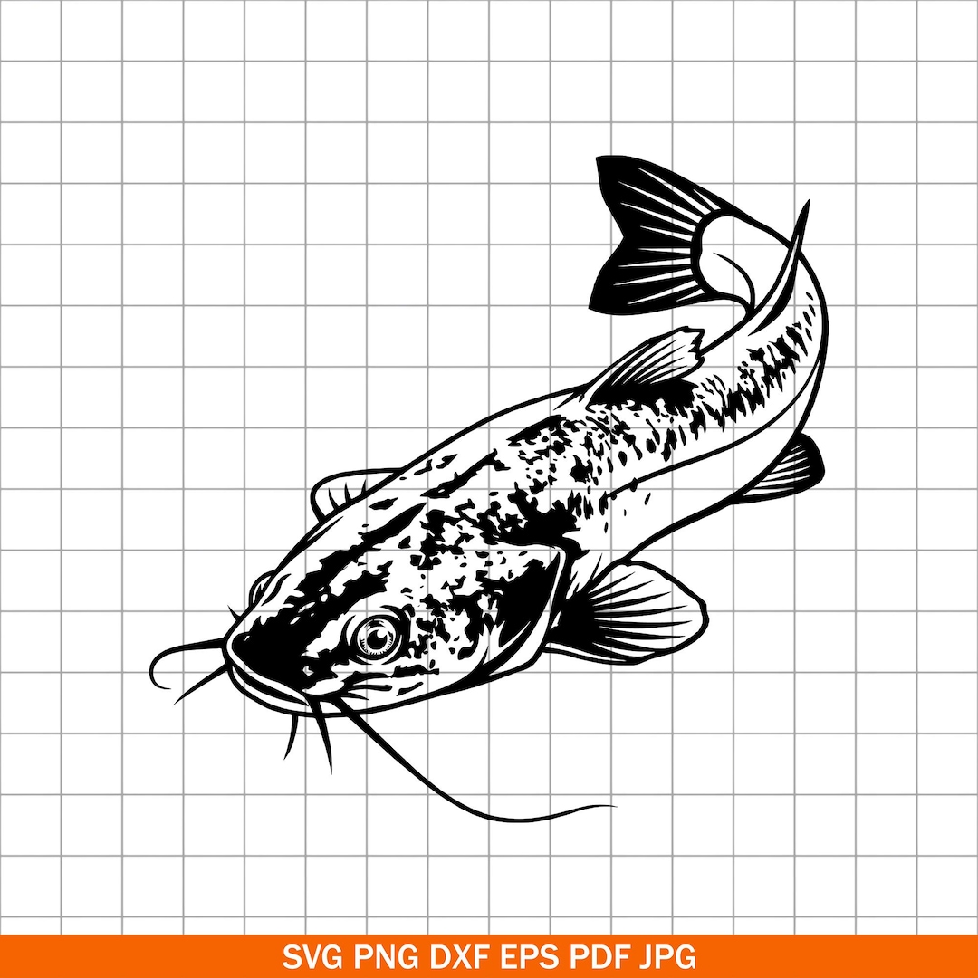 Catfish SVG DXF PNG, Catfish Cut Files, River Lake Fishing, Catfish ...