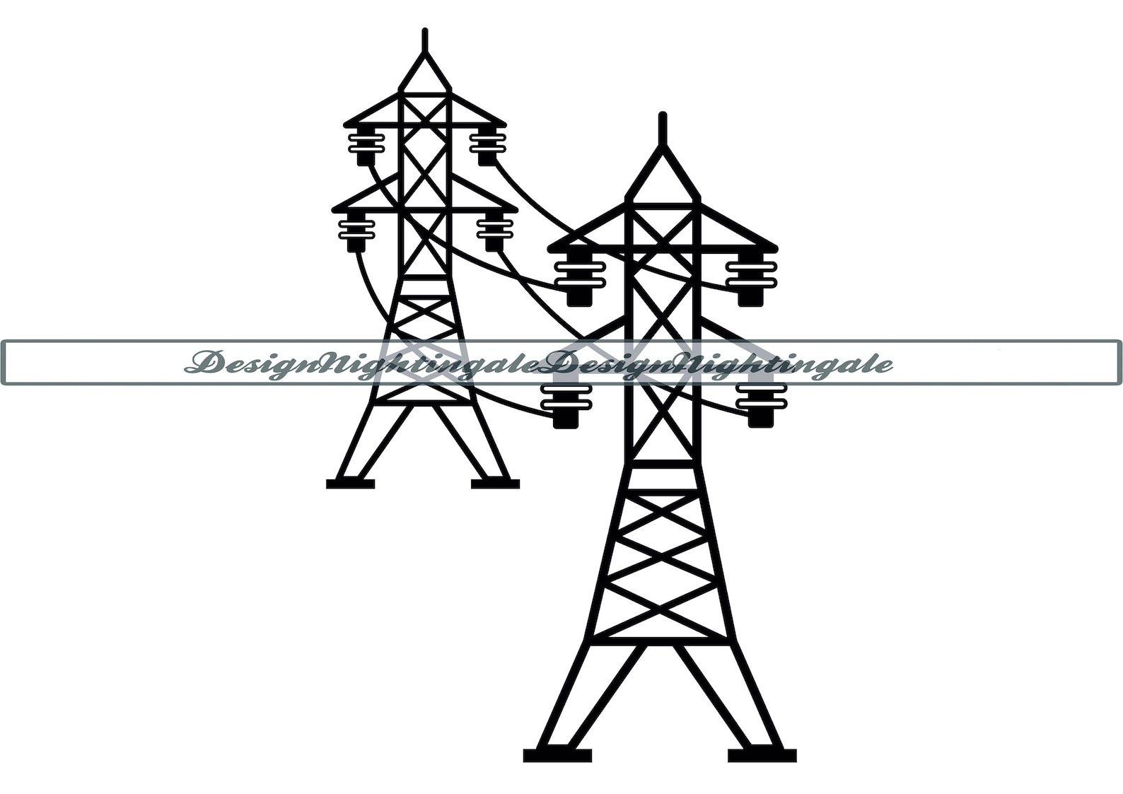 Transmission Tower 3 SVG Electricity SVG Power Lines SVG - Etsy