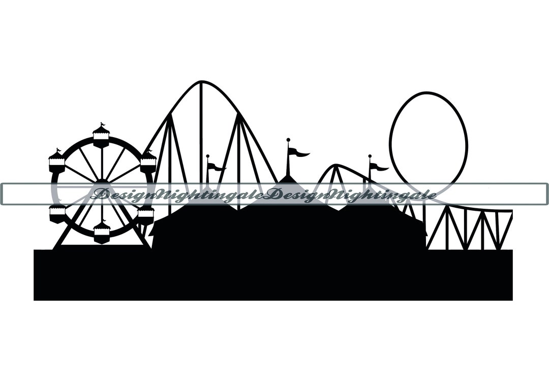 Amusement Park SVG, Roller Coaster SVG, Amusement Park Clipart ...