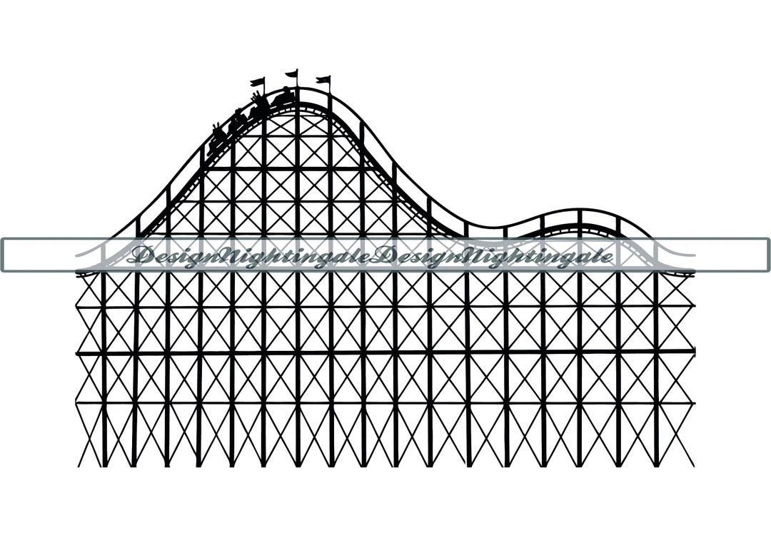 Roller Coaster #4 SVG, Roller Coaster Clipart, Roller Coaster Files for ...