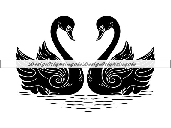 Swans In Love Clipart