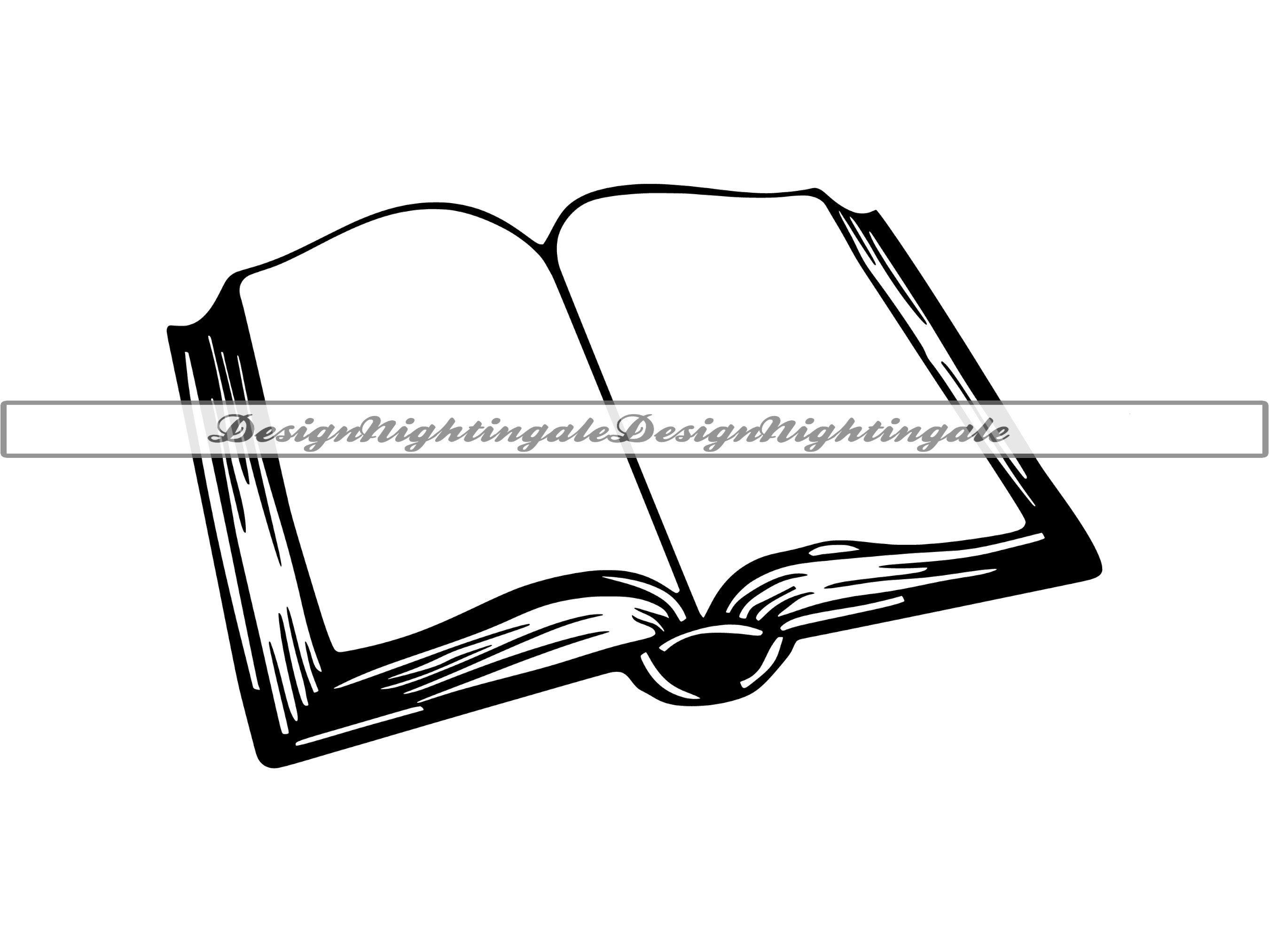 Open Book SVG PNG DXF, Open Book Clipart, Open Book Files for Cricut ...
