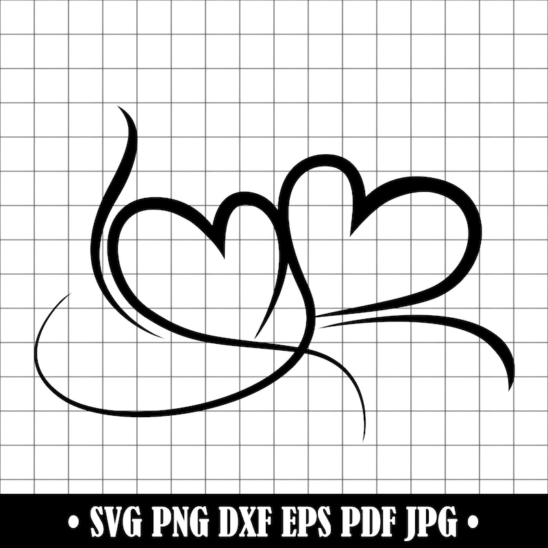 Two Hearts Svg - Etsy