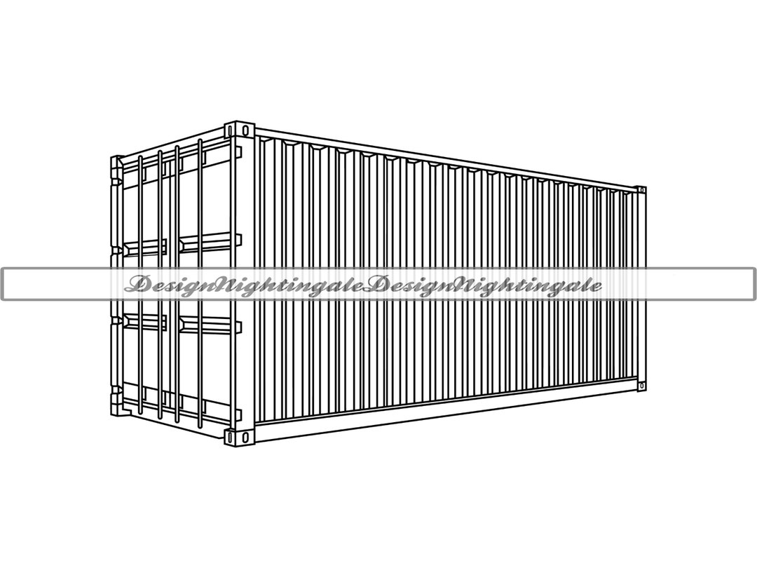 Container Outline #2 SVG, Shipping Container SVG, Cargo Container SVG ...