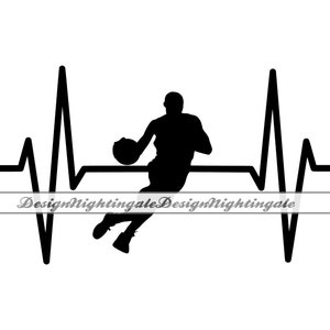 Basketball Heartbeat 2 SVG, Basketball Love SVG, Basketball Player ...