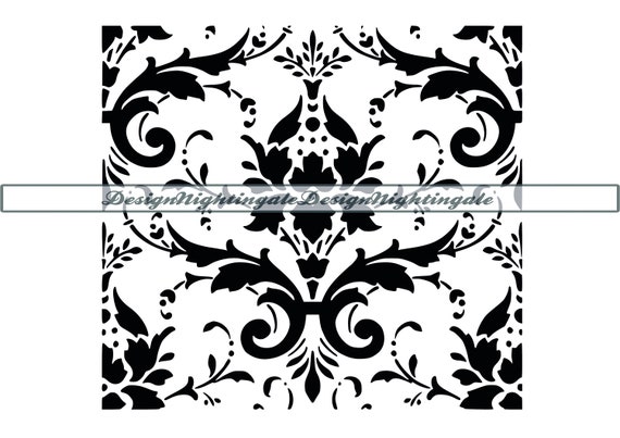 Damask Pattern 5 SVG Damask SVG Baroque Damask SVG - Etsy