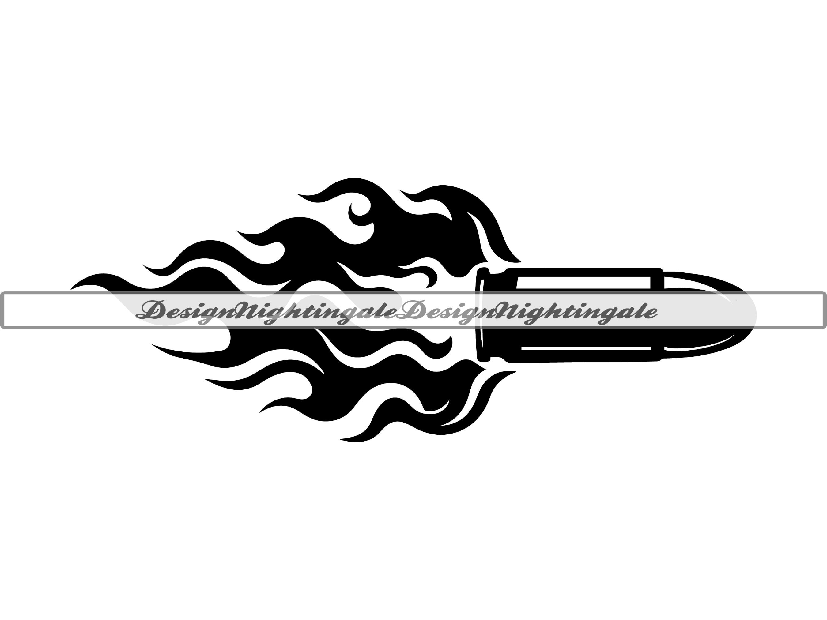 Flaming Bullet SVG, Ammo Clip Art (digital Files) - Etsy