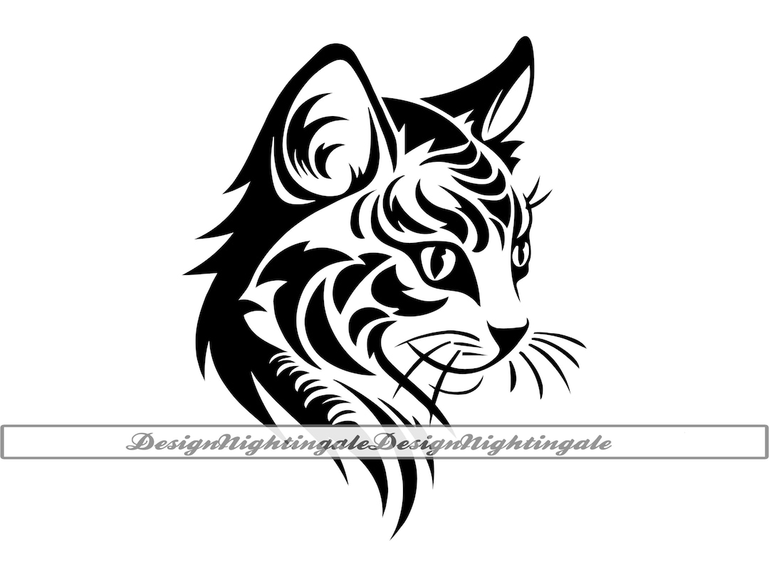 Tribal Cat SVG, Cat SVG, Tribal Cat Clipart, Tribal Cat Files for ...