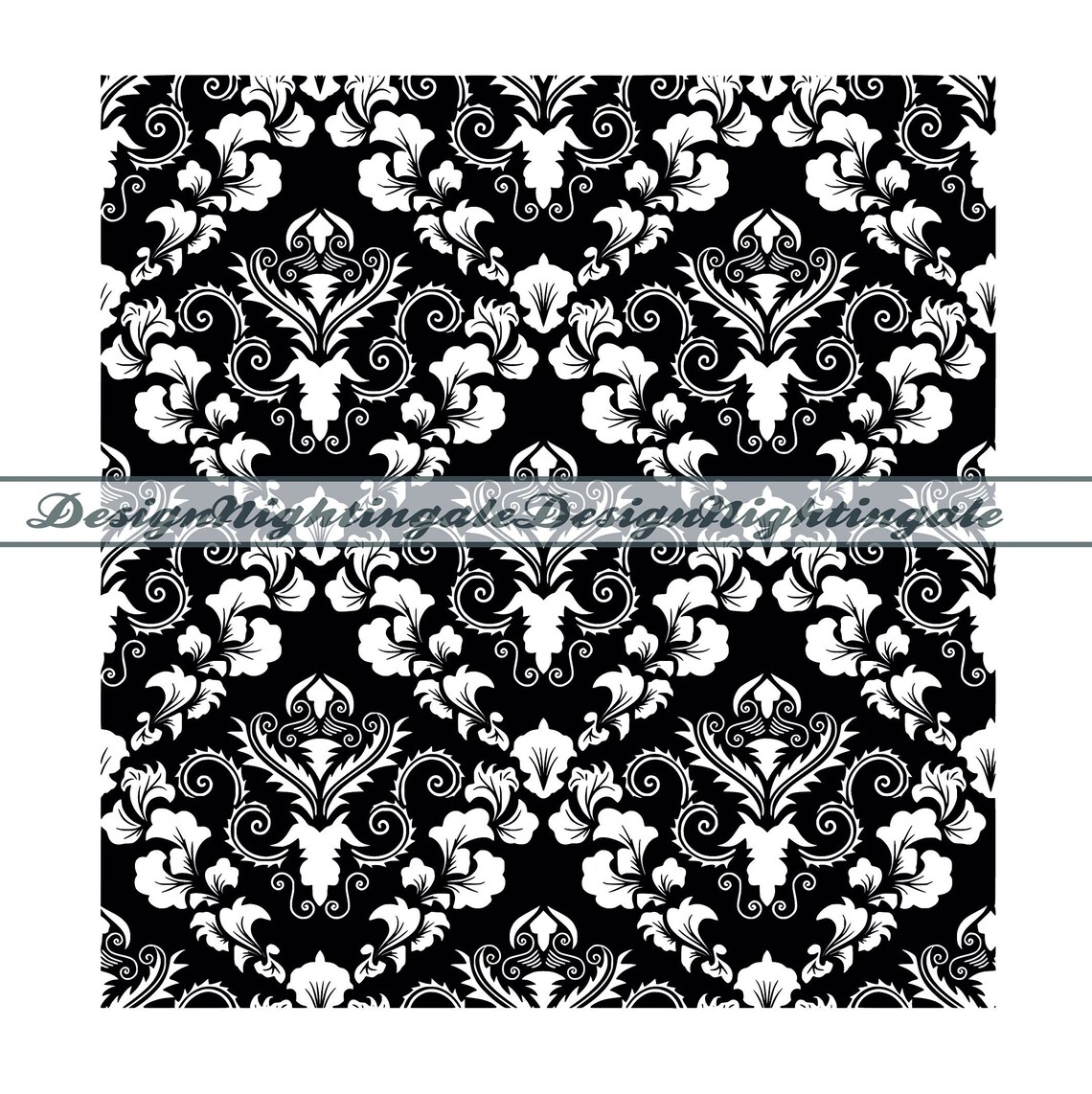Damask Pattern 2 SVG Damask SVG Baroque Damask SVG | Etsy