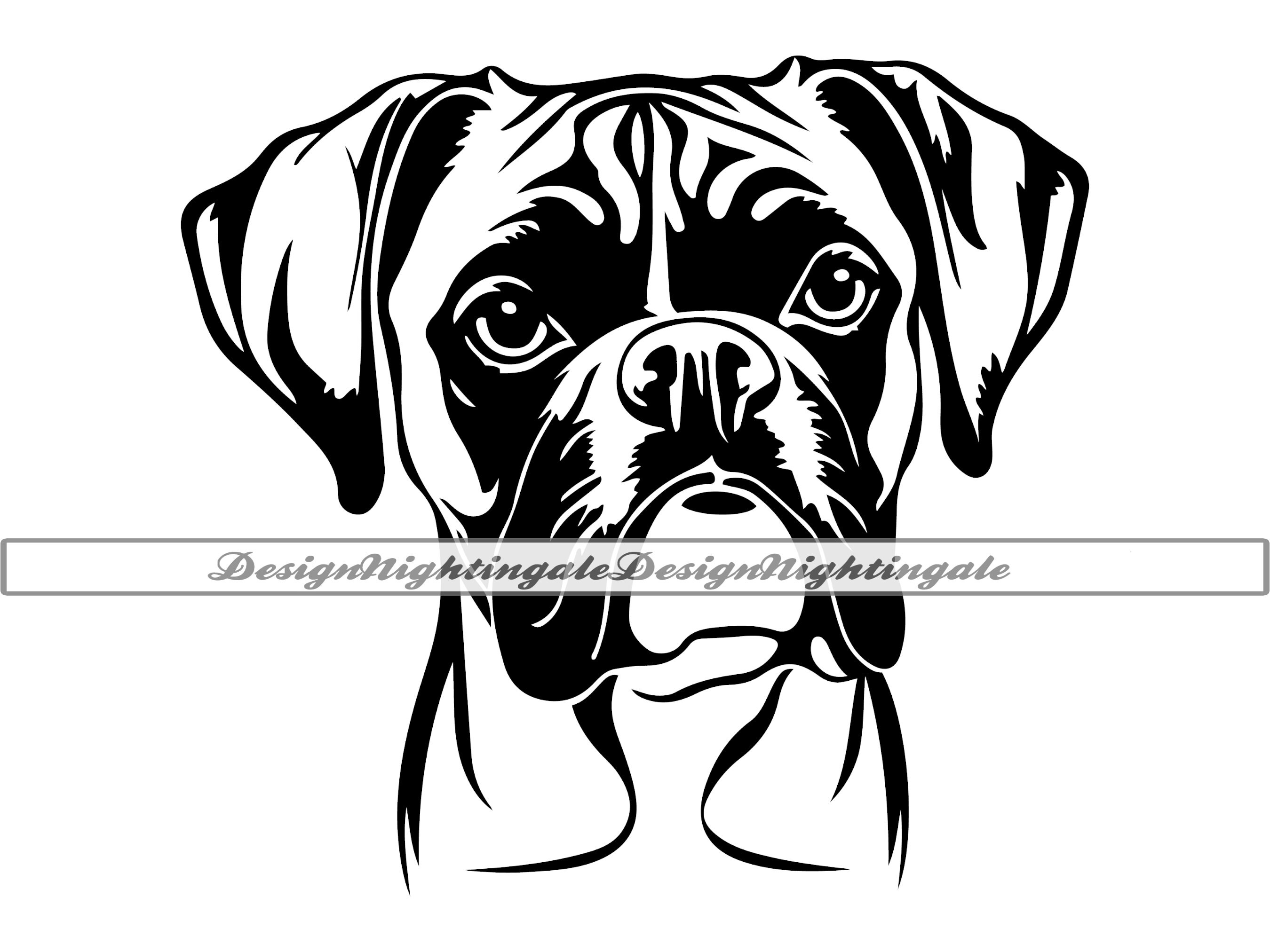 Boxer Dog Head Silhouette