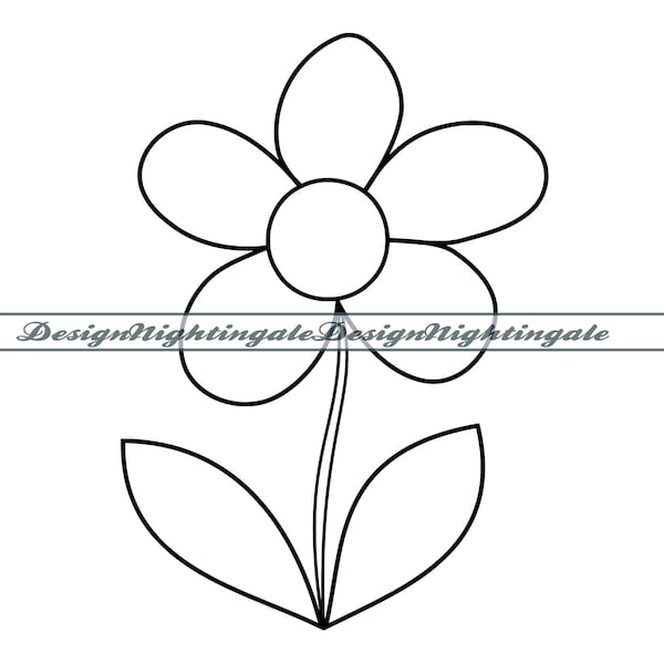 Daisy Outline Svg - Etsy