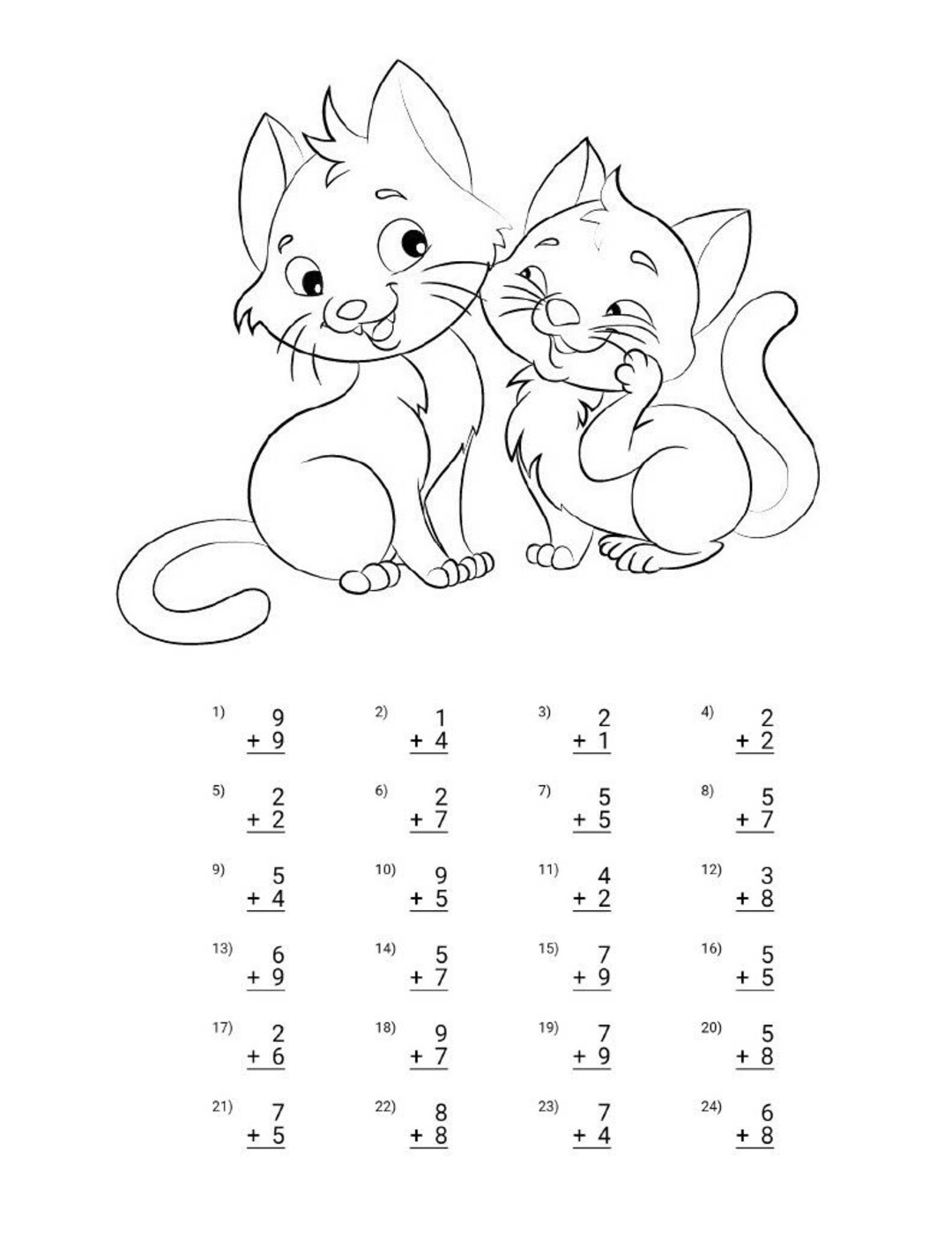 Addition Worksheet, Answer Key, and Color Image - Keeping Learning Fun ...