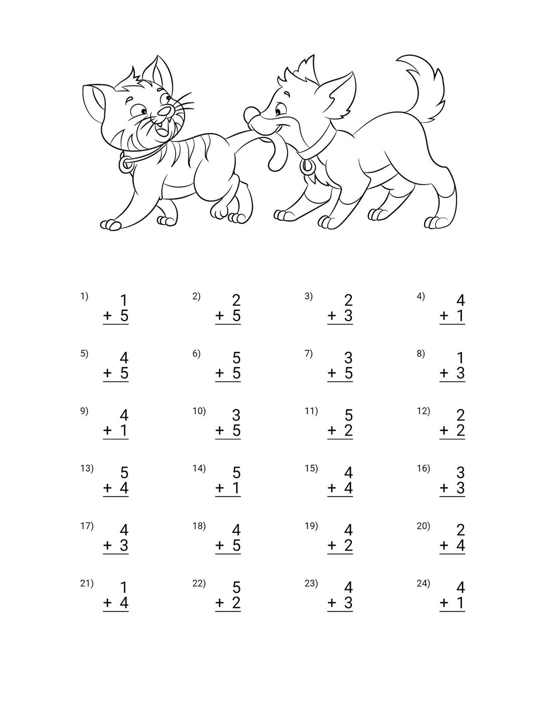 Addition 1-5, Answer Key, and Color Image - Keeping Learning Fun - Etsy